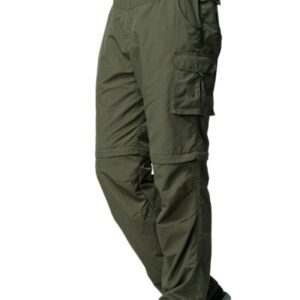 Hiking Pants for Men Convertible Zip Off Outdoor Quick Drying Lightweight Work Fishing Relaxed Fit Cargo Safari Pants#225 Army Green-29