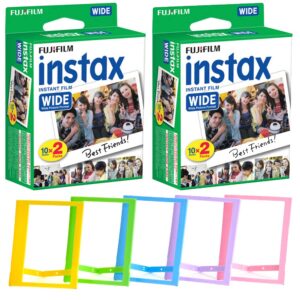 fujifilm instax wide instant film (40 shots) + photo frames – instax wide film bundle