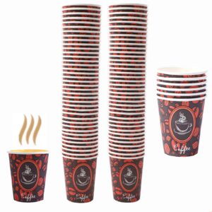 tsyware 100 pack quality disposable paper hot coffee cups, perfect for hot drinks tea & coffee, coffee shops and bars (10 oz)