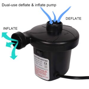 Electric Inflatable Deflated Air Pump, Quick-Fill Inflator Pump for Blow Up Pool Toys Air Mattress Rafts Floats