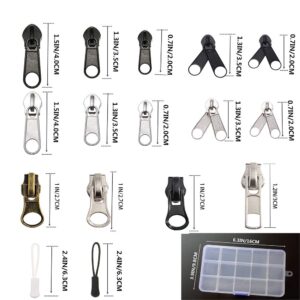 Meikeer 252 Pieces Zipper Repair Kit Replacement Zipper, Zipper Pulls, Installation Tools for Bags Tents Luggage Sleeping Bag Jacket Outdoor