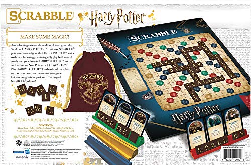 Scrabble World of Harry Potter Board Game | Official Scrabble Game Featuring Wizarding World Twist | Custom Harry Potter Game of Scrabble | Scrabble Tiles & Scrabble Board | Scrabble Word Game