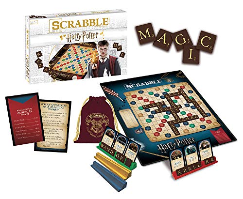 Scrabble World of Harry Potter Board Game | Official Scrabble Game Featuring Wizarding World Twist | Custom Harry Potter Game of Scrabble | Scrabble Tiles & Scrabble Board | Scrabble Word Game