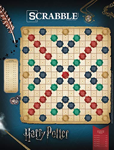 Scrabble World of Harry Potter Board Game | Official Scrabble Game Featuring Wizarding World Twist | Custom Harry Potter Game of Scrabble | Scrabble Tiles & Scrabble Board | Scrabble Word Game