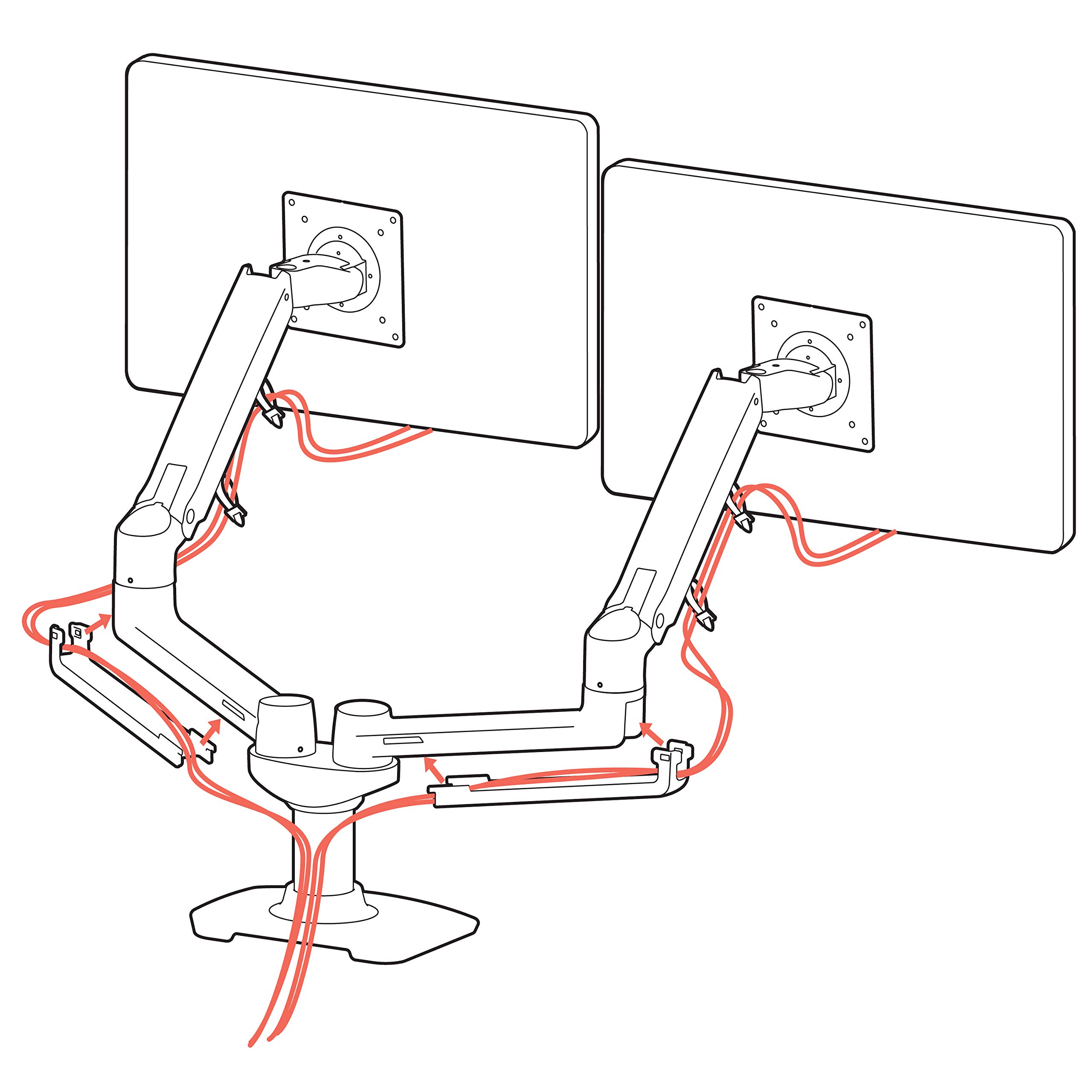 Ergotron – LX Dual Monitor Arm, VESA Desk Mount – for 2 Monitors Up to 27 Inches, 7 to 20 lbs Each – Matte Black