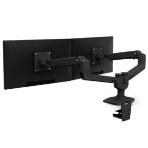 Ergotron – LX Dual Monitor Arm, VESA Desk Mount – for 2 Monitors Up to 27 Inches, 7 to 20 lbs Each – Matte Black