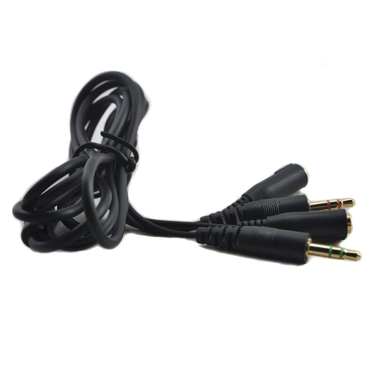 Simoutal 5ft Gaming Headset Extension Cable, Audio Mic 2-in-1 Computer Headphone Cord(3.5mm Plug-Jack)