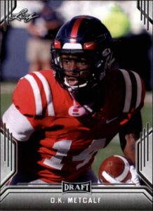 2019 leaf draft #12 d.k. metcalf rc rookie football trading card