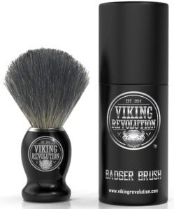 viking revolution badger hair shaving brush- shave brush for wet shave using shaving cream & soap- best shave of your life for safety razor, double edge razor, straight razor or shaving razor