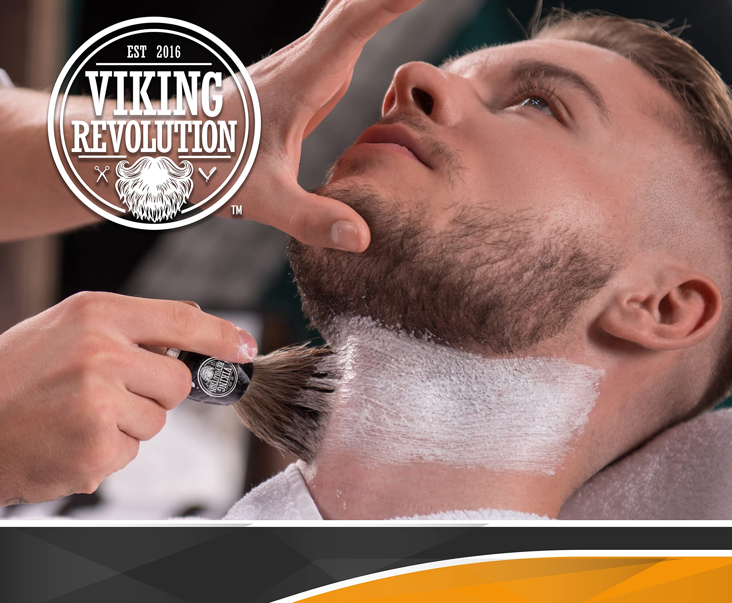 Viking Revolution Badger Hair Shaving Brush- Shave Brush for Wet Shave Using Shaving Cream & Soap- Best Shave of Your Life for Safety Razor, Double Edge Razor, Straight Razor or Shaving Razor