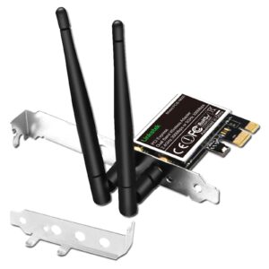 linkstek wireless n 600mbps (2.4ghz 300mbps and 5ghz 300mbps) pcie wifi adapter, pcie wifi card, qualcomm atheros ar946x wireless network adapter for windows 10 8.1 8 7 xp desktop pcs (pcie-n600)