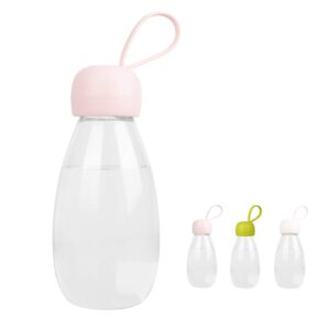 emoi bpa free water bottle, 12oz/360ml cute water bottle with carrying strap, ideal for kids boys girls students women healthy hydration-pink