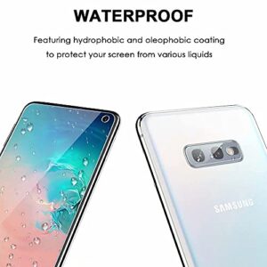 MP-MALL [2+2 Pack] 2 Pack Tempered Glass Screen Protector + 2 Pack Camera Lens Protector Compatible for Samsung Galaxy S10e, Not Fit for Galaxy S10 or S10 Plus, Installation Frame 9H Hardness