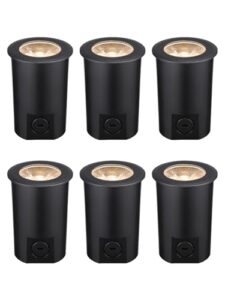 leonlite 3w well lights landscape led in ground, 320lm 12-24v ac/dc low voltage, cri90 ip67 etl listed inground well lights outdoor, black aluminum housing, embedded parts included, 3000k, pack of 6