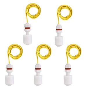 liyafy 5 pcs right angle white plastic pp float switch fish tank liquid water level control sensor xsl-3508-p