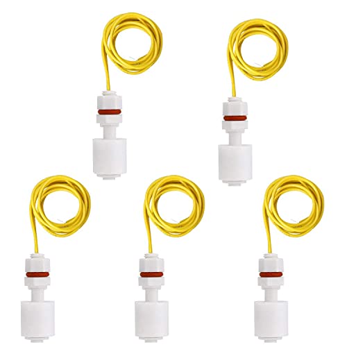 Liyafy 5 Pcs Right Angle White Plastic PP Float Switch Fish Tank Liquid Water Level Control Sensor XSL-3508-P