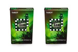 2 packs arcane tinmen non-glare board game sleeves 50 ct tarot size card sleeves individual pack