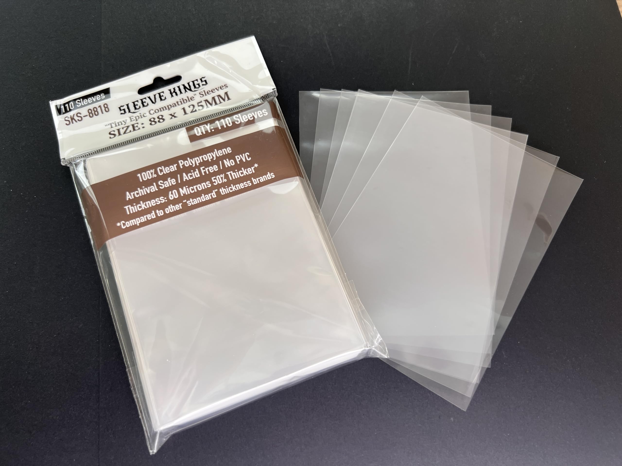 Sleeve Kings Tiny Epic Compatible Sleeves (88x125mm) - 110 Pack, 60 Microns