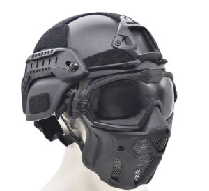 jffcestore skull full mask and tactical mich 2000 style ach helmet combined for airsoft paintball cs game (mich +mask)