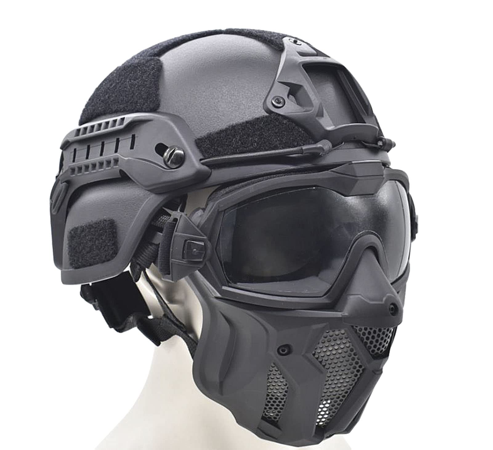 JFFCESTORE Skull Full Mask and Tactical MICH 2000 Style ACH Helmet Combined for Airsoft Paintball CS Game (Mich +Mask)