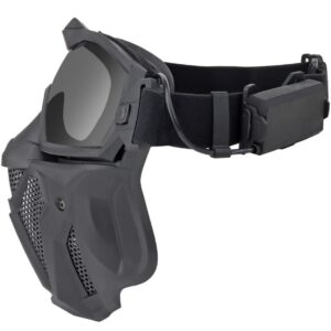 JFFCESTORE Skull Full Mask and Tactical MICH 2000 Style ACH Helmet Combined for Airsoft Paintball CS Game (Mich +Mask)