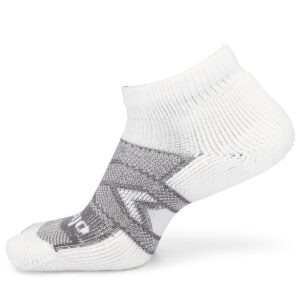 Thorlos WCMU Max Cushion 12 Hour Shift Ankle Socks, White/Grey, Large