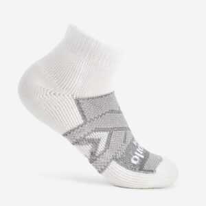 Thorlos WCMU Max Cushion 12 Hour Shift Ankle Socks, White/Grey, Large