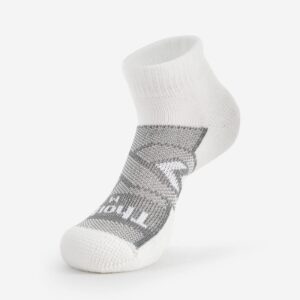 Thorlos WCMU Max Cushion 12 Hour Shift Ankle Socks, White/Grey, Large