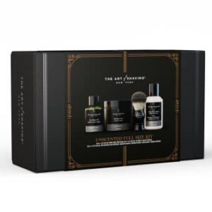 The Art Of Shaving Unscented Shave Kit for Men – Clinically Tested For Sensitive Skin – For a Close, Comfortable Shave – Pre-Shave Oil, Shaving Cream, Shaving Brush, After-Shave Balm