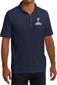 ford shelby cobra pocket print pique polo, navy medium