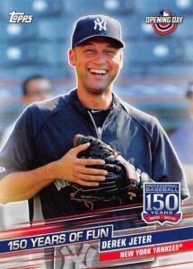 2019 topps opening day 150 years of fun set #yof-22 derek jeter yankees mlb baseball card nm-mt