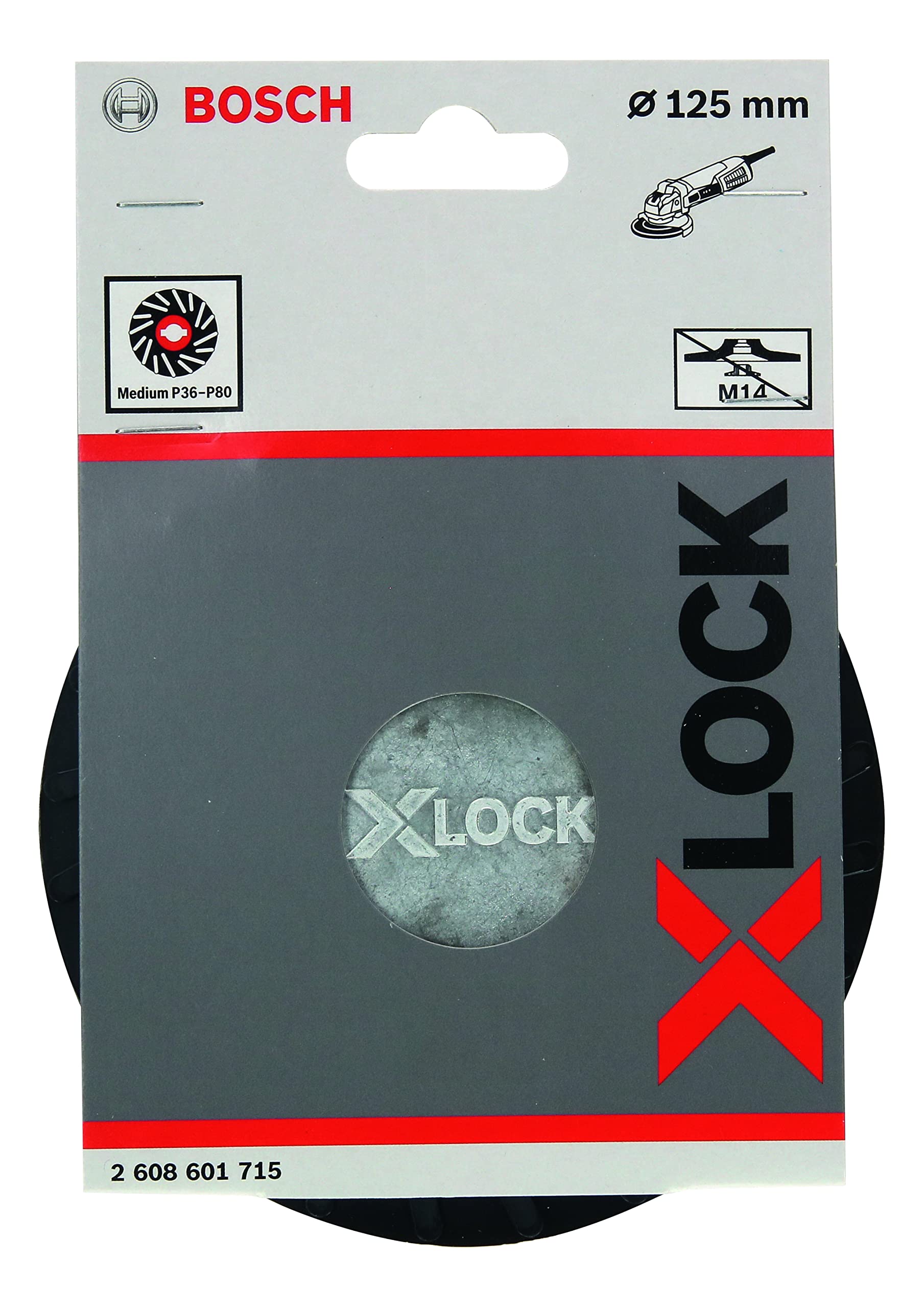 Bosch X-LOCK 2608601715 Rubber Pad (4.9 inches (125 mm) Diameter, Midam)