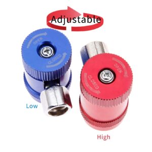 Aupoko R1234yf Quick Couplers, High/Low Side R1234yf Manual Couplers Connector Adapters with 1/4" Male Port, Replacement for A/C Refrigerants Manifold Gauge Set