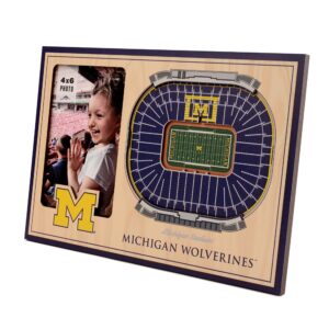 youthefan ncaa michigan wolverines 3d stadiumview picture frame - michigan stadium 12" x 8"