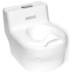 Skip Hop Potty Training Toilet with Easy Clean Coating & Baby Wipes Holder, White