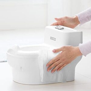 Skip Hop Potty Training Toilet with Easy Clean Coating & Baby Wipes Holder, White