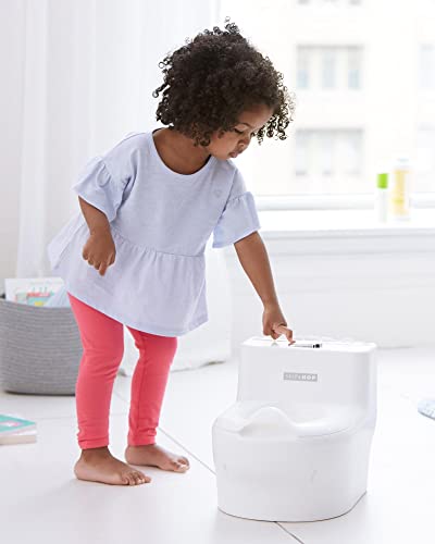 Skip Hop Potty Training Toilet with Easy Clean Coating & Baby Wipes Holder, White