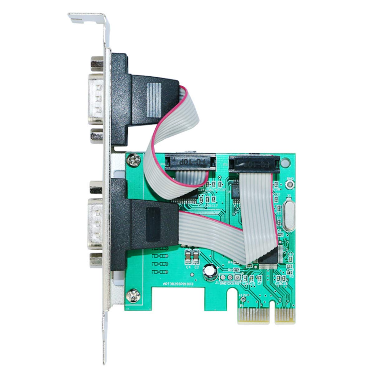 ELIATER 2-Port PCIe Serial Expansion Card with Industrial DB9 RS232 COM Ports, 16C550 UART WCH382 Chip for Windows XP, Vista,7, 8.x, 10, 11 32/64bit and Linux PCs, Low Bracket Included