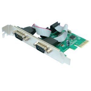 ELIATER 2-Port PCIe Serial Expansion Card with Industrial DB9 RS232 COM Ports, 16C550 UART WCH382 Chip for Windows XP, Vista,7, 8.x, 10, 11 32/64bit and Linux PCs, Low Bracket Included