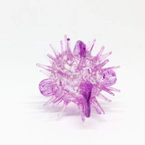 Studio one Aquarium Coastal Sea Animal Figurine Art Glass Blown Purple Puffer Fish Figurine Collection Best Gift