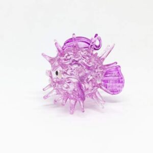 Studio one Aquarium Coastal Sea Animal Figurine Art Glass Blown Purple Puffer Fish Figurine Collection Best Gift