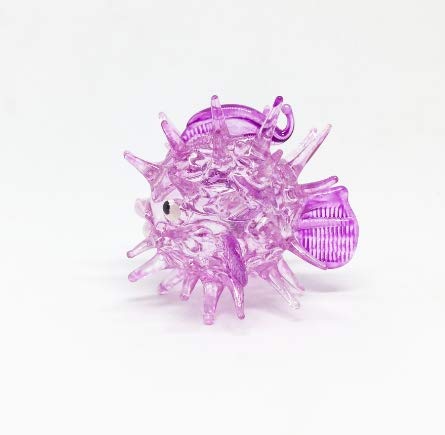 Studio one Aquarium Coastal Sea Animal Figurine Art Glass Blown Purple Puffer Fish Figurine Collection Best Gift