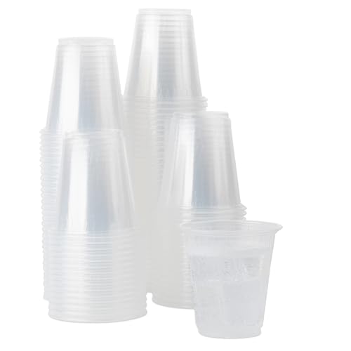 PARTY BARGAINS Clear Plastic Cups, 3 oz, 100 Pack Disposable Drinking Glasses, Juice, Iced Coffee, Cold Drinks, Soda, Water Cups