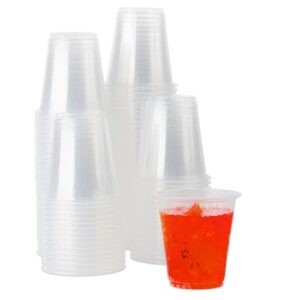 PARTY BARGAINS Clear Plastic Cups, 3 oz, 100 Pack Disposable Drinking Glasses, Juice, Iced Coffee, Cold Drinks, Soda, Water Cups