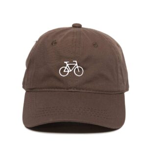 bicycle bike baseball cap embroidered cotton adjustable dad hat brown