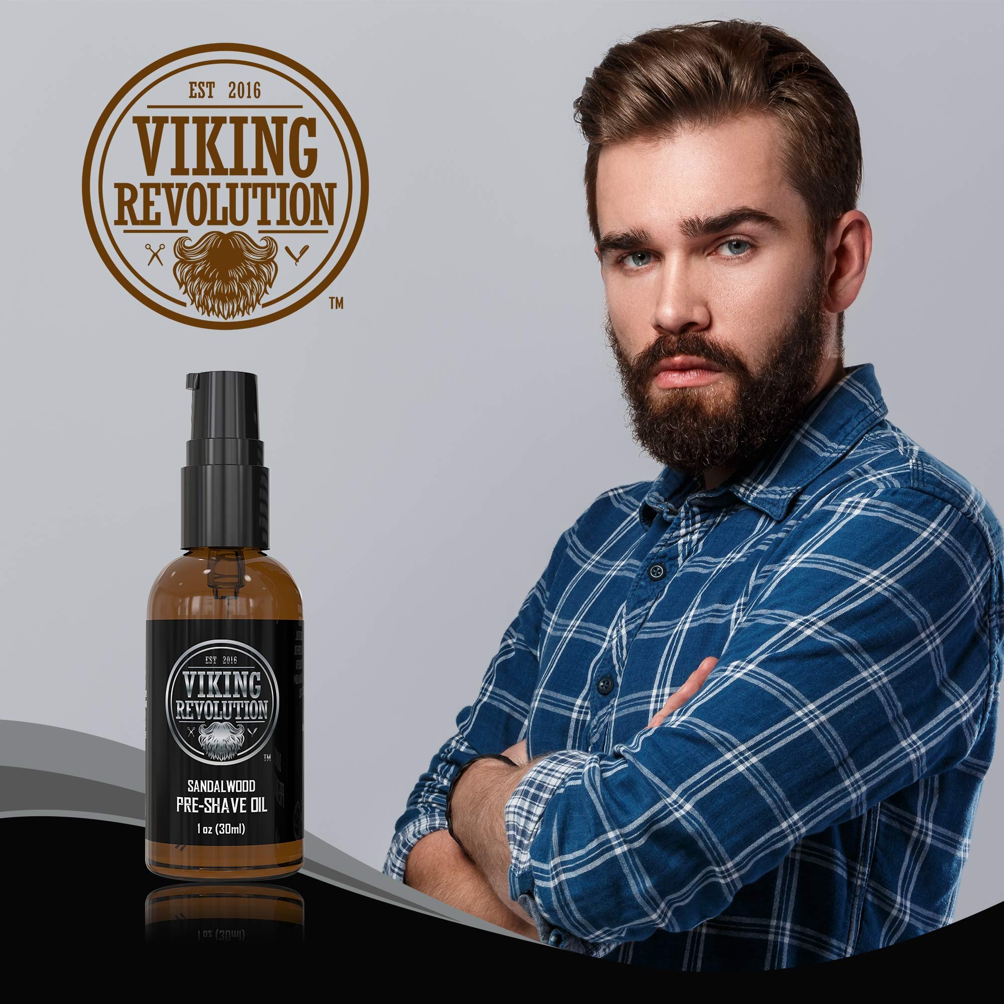 Pre Shave Oil for Men - Best Shaving Oil with Sandalwood for Safety Razor, Straight Razor - For the Smoothest, Irritation Free Shave