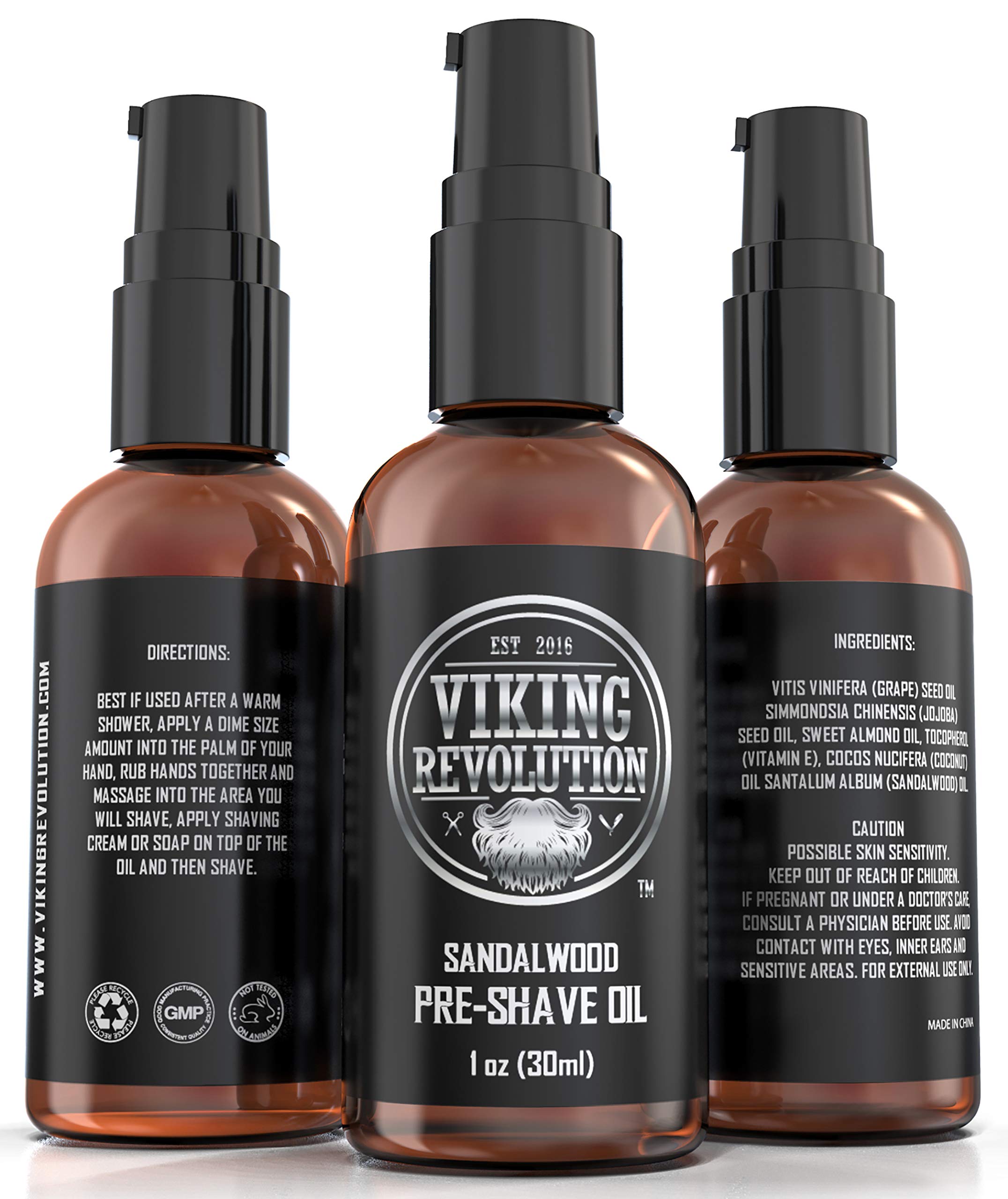 Pre Shave Oil for Men - Best Shaving Oil with Sandalwood for Safety Razor, Straight Razor - For the Smoothest, Irritation Free Shave