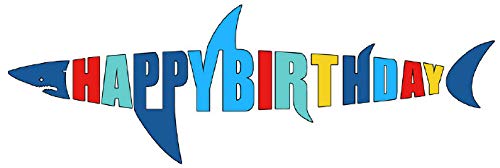 Shark Birthday Banner, Shark Shape Happy Bday Sign, Ocean Beach Under The Sea Theme Party Decoration