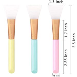 Akstore 3PCS Silicone Face Mask Brush,Mask Beauty Tool Soft Silicone Facial Mud Mask Applicator Brush Hairless Body Lotion And Body Butter Applicator Tools (White)