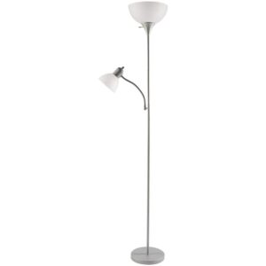 hampton bay 71.5 in. silver mother/daughter floor lamp